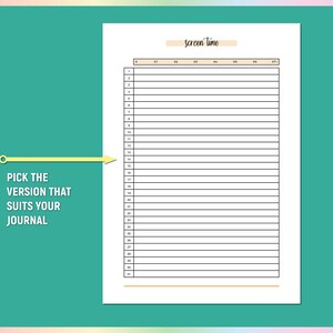A5 Monthly Screen Time Template, Printable Digital Wellbeing Tracker ...