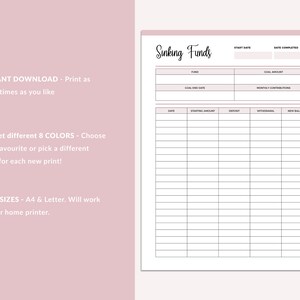 Sinking Funds Tracker Printable, Savings Tracker, Savings Challenge ...