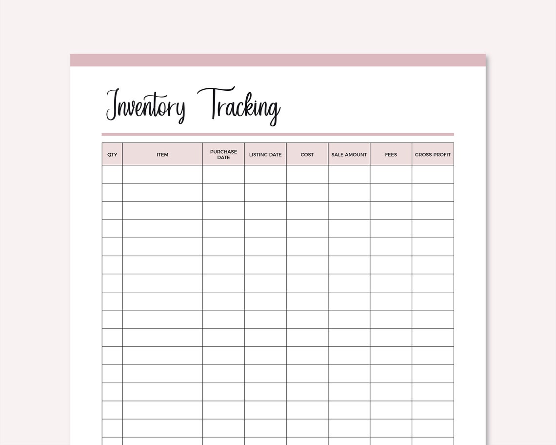 Printable Inventory tracking sheet inventory tracker | Etsy