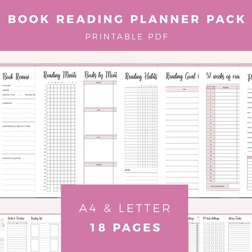 Reading Journal Printable Book Log Reading Tracker Reading - Etsy