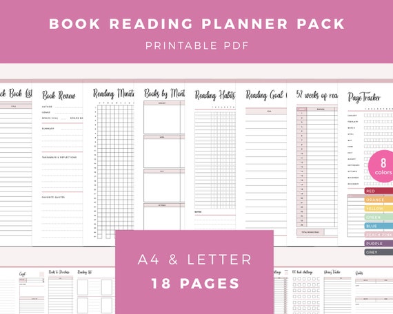 Reading Journal Printable Book Review Journal Reading - Etsy