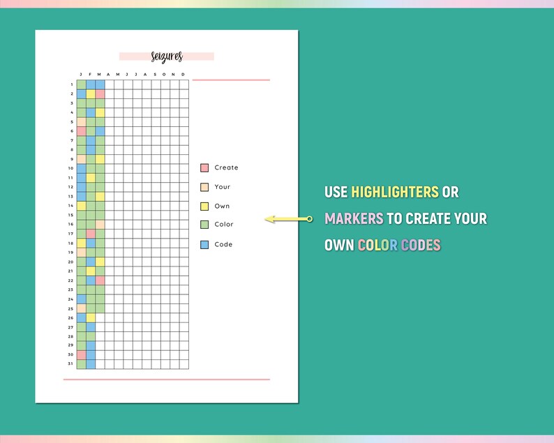 A5 Seizure Tracker, Printable Epilepsy Journal, Simple Seizure ...