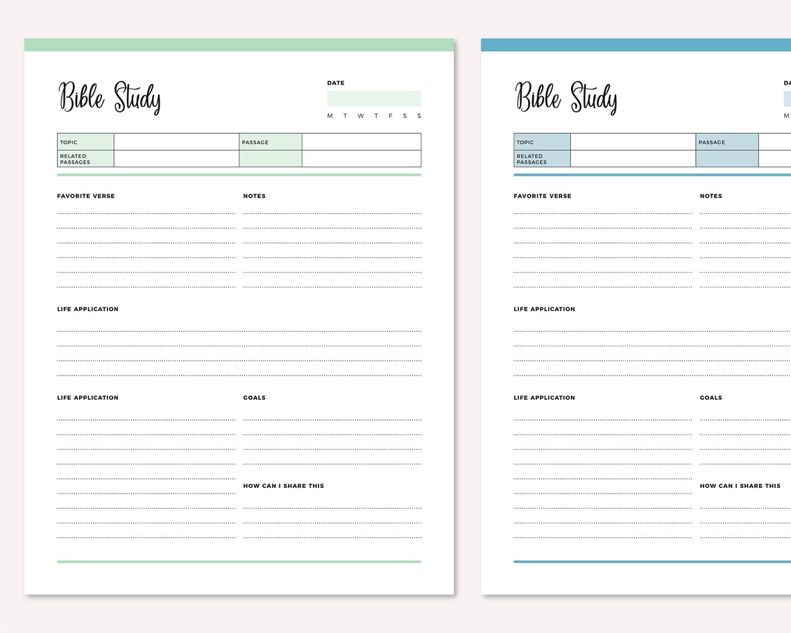 Printable Bible Study Planner Bible Journal Prayer Journal - Etsy