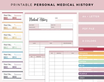 Personal medical history timeline template - kerafat