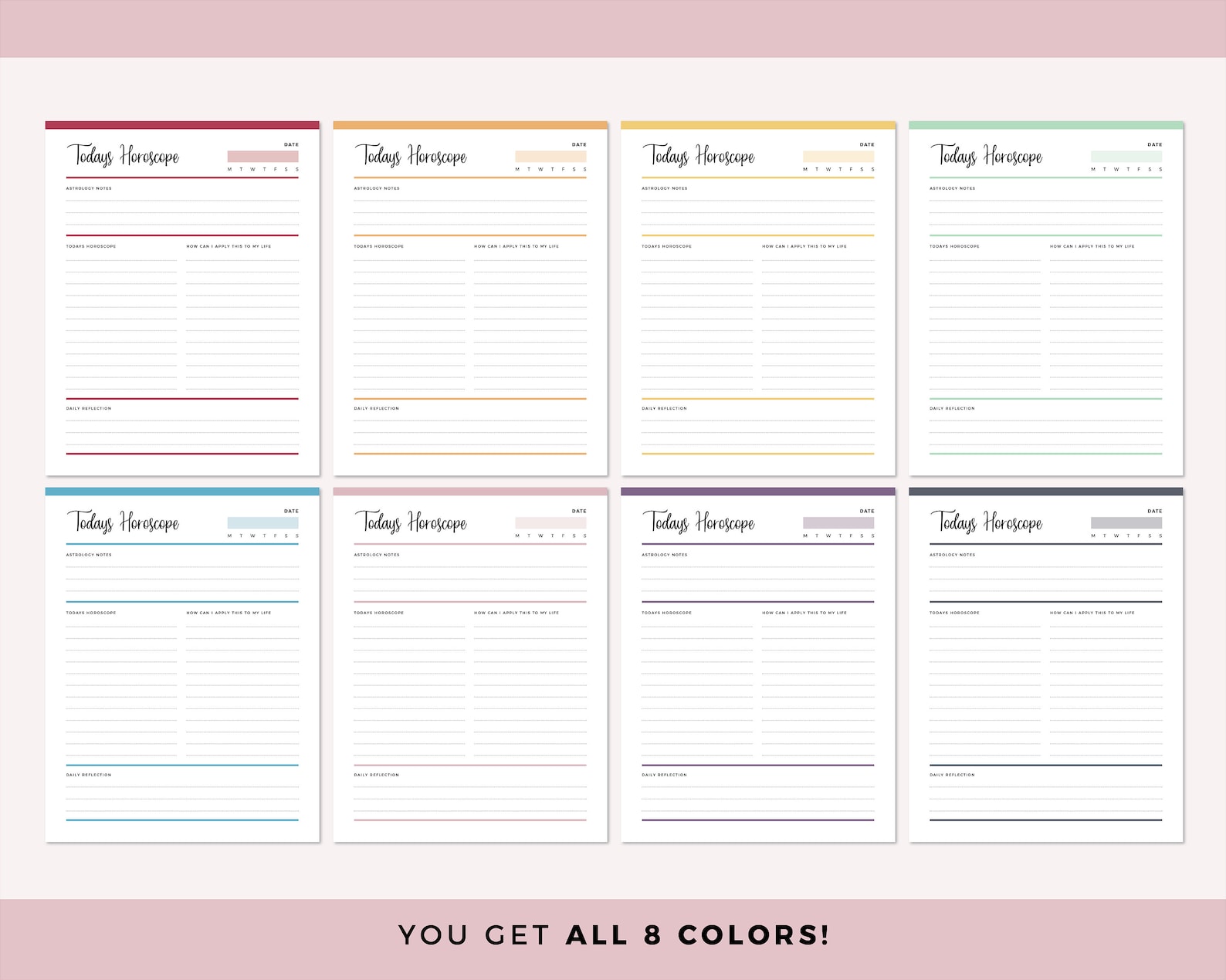 Printable Daily Horoscope Template Zodiac Sign Horoscope - Etsy