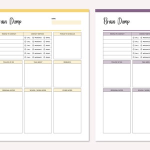 Brain Dump Printable, Thought Organizer, ADHD Brain Dump, Thought ...