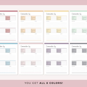 Printable Communication Log, Call Log Template, A4 and Letter Size ...