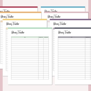 Printable Library Book Tracker, Library Borrowing Planner, Library ...
