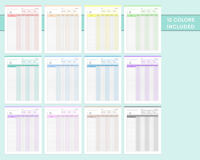 Editable Attendance Sheet Printable School Attendance Log - Etsy
