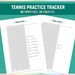 A5 Tennis Practice Tracker, Printable Tennis Training Journal, Simple ...
