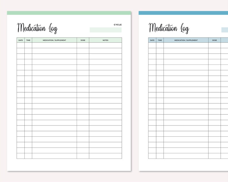 Printable Medication Tracker, Medication Log, Med Tracker, Medicine ...