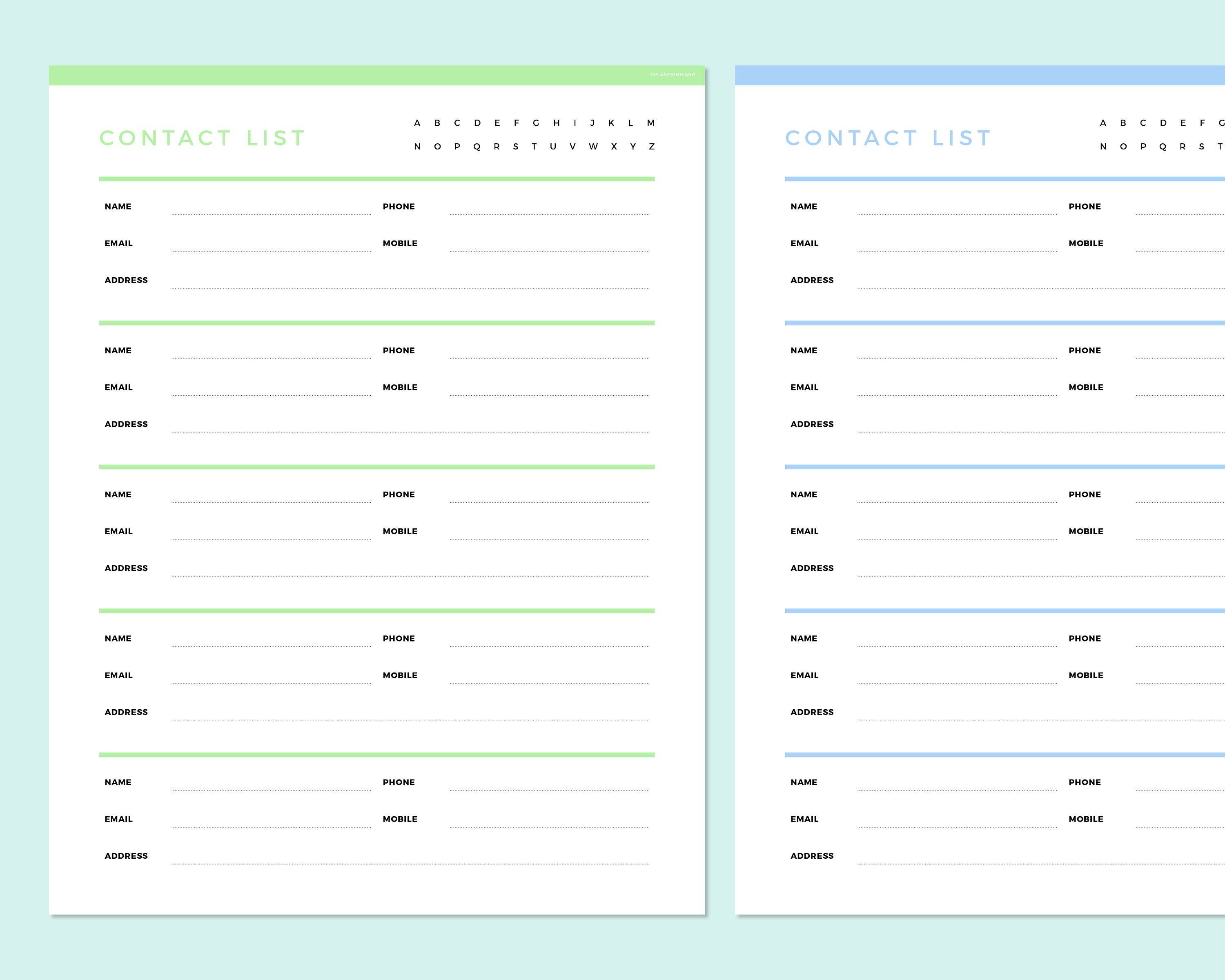 Editable Contact List Printable Fillable Address Book - Etsy Australia