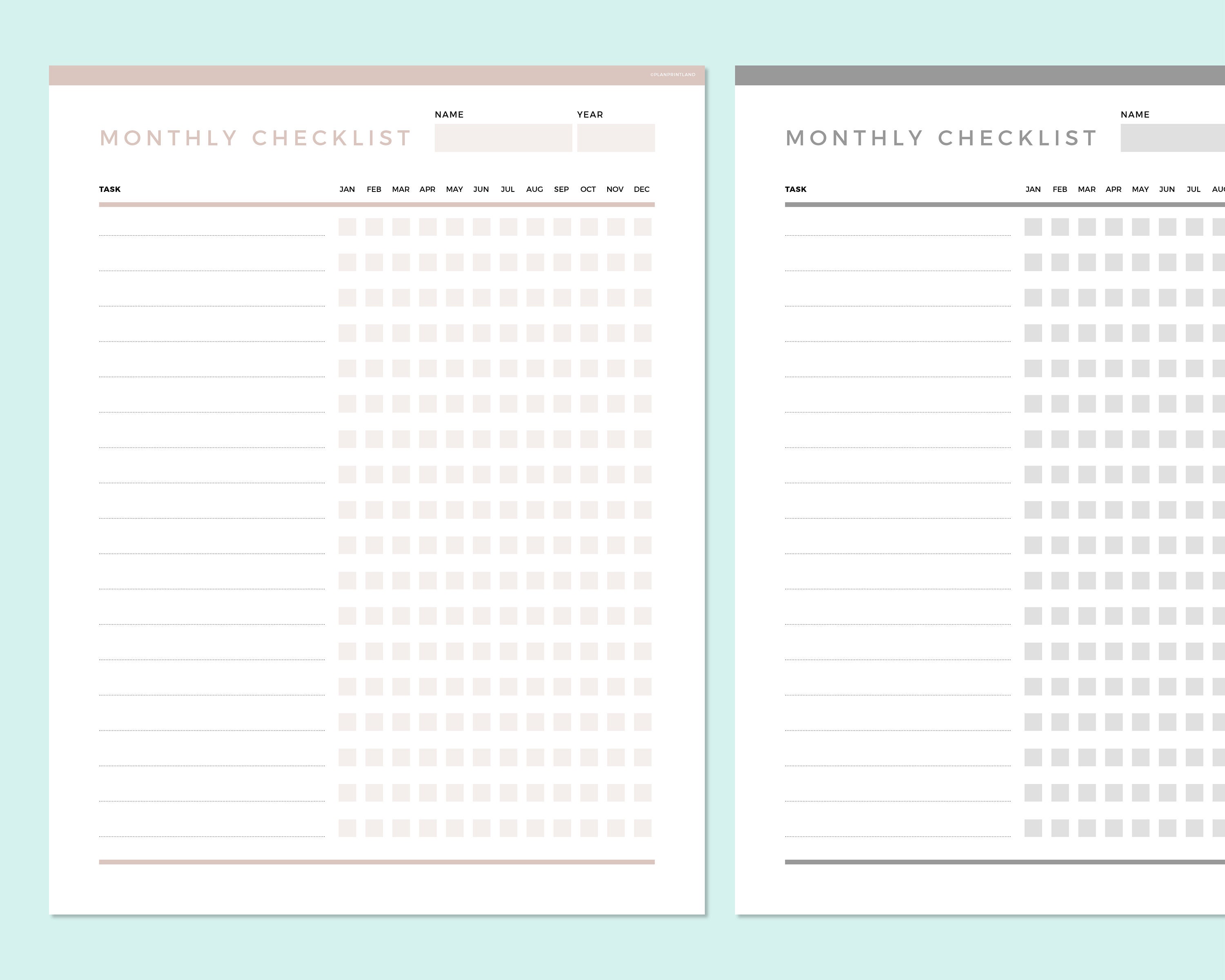 Editable Monthly Checklist Printable Month to Do List - Etsy UK