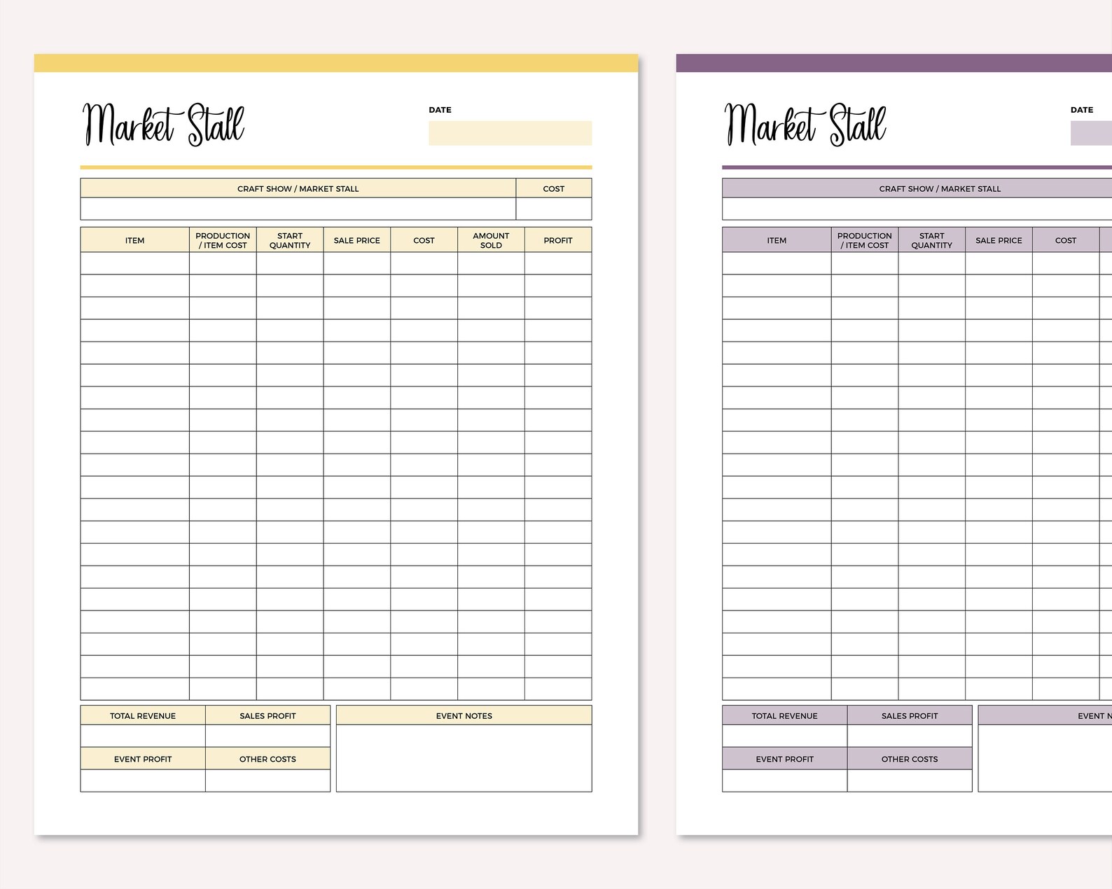 Craft Show Tracker Printable Craft Fair Planner Market Stall - Etsy