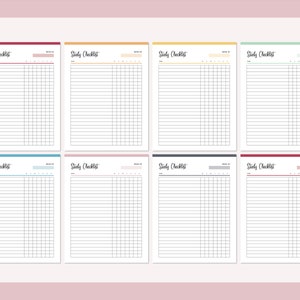 Printable Study Checklist, Print at Home Daily Study Chart, Studying ...