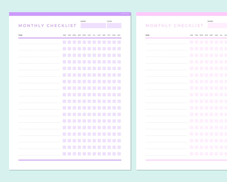 Editable Monthly Checklist Printable Month To Do List - Etsy.de