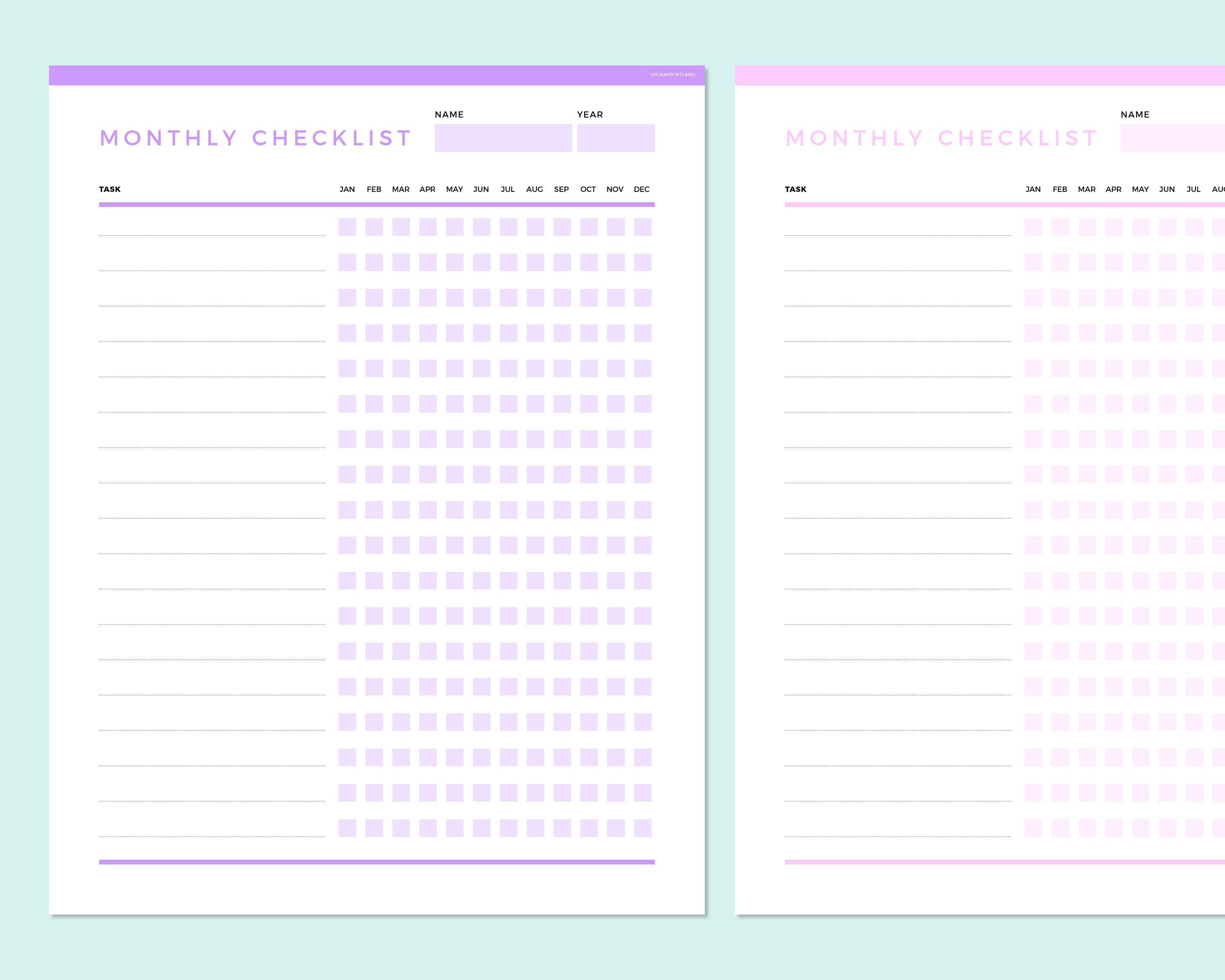 Editable Monthly Checklist Printable Month to Do List - Etsy Australia
