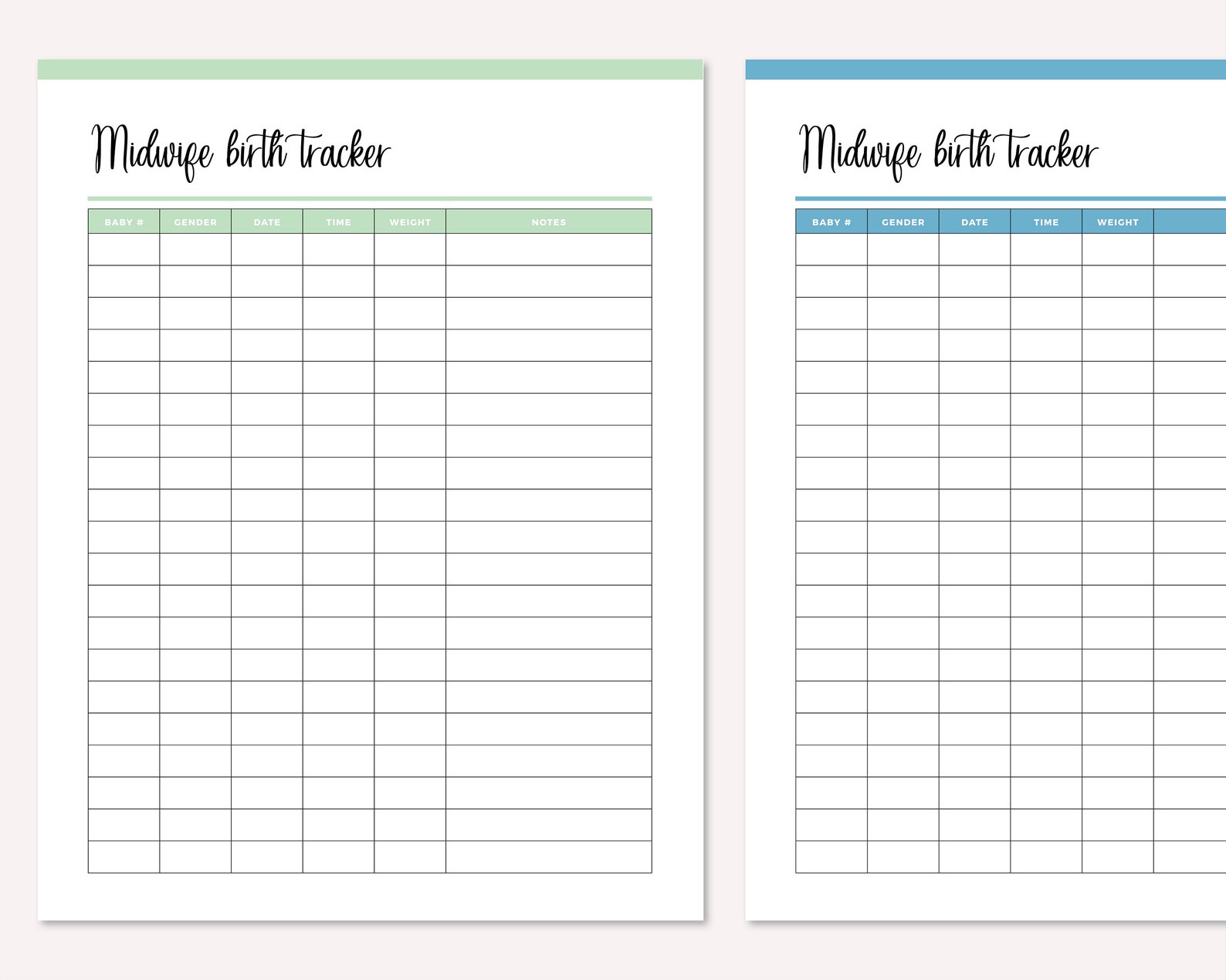 Printable Midwife Birth Tracker, Student Midwife Delivery Log, Babies ...