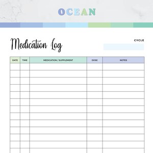 Medication Tracker Printable, Medication Log, Medicine Tracker - Etsy