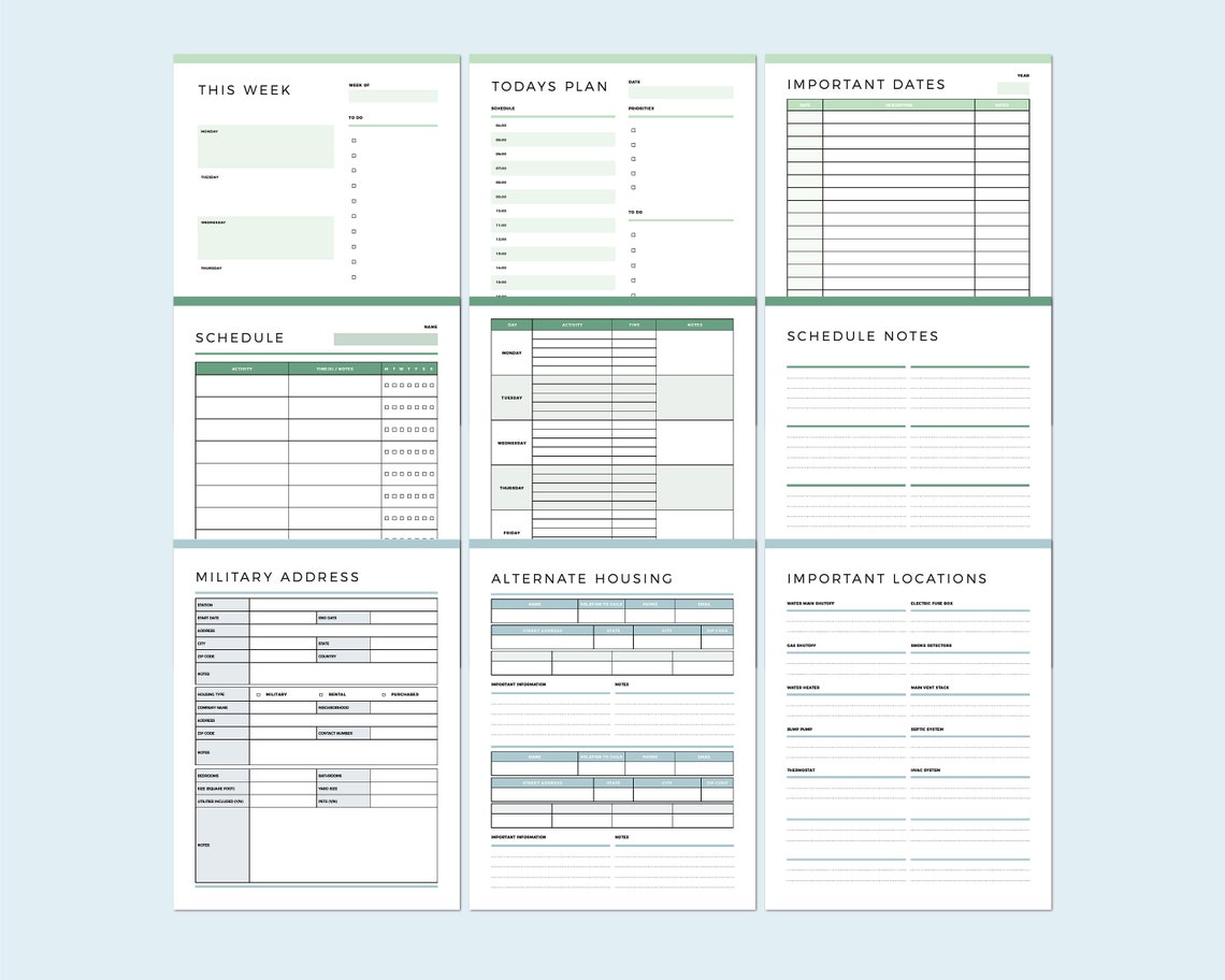 Printable Military Family Care Plan, Army Family Care Plan PDF, Dual ...