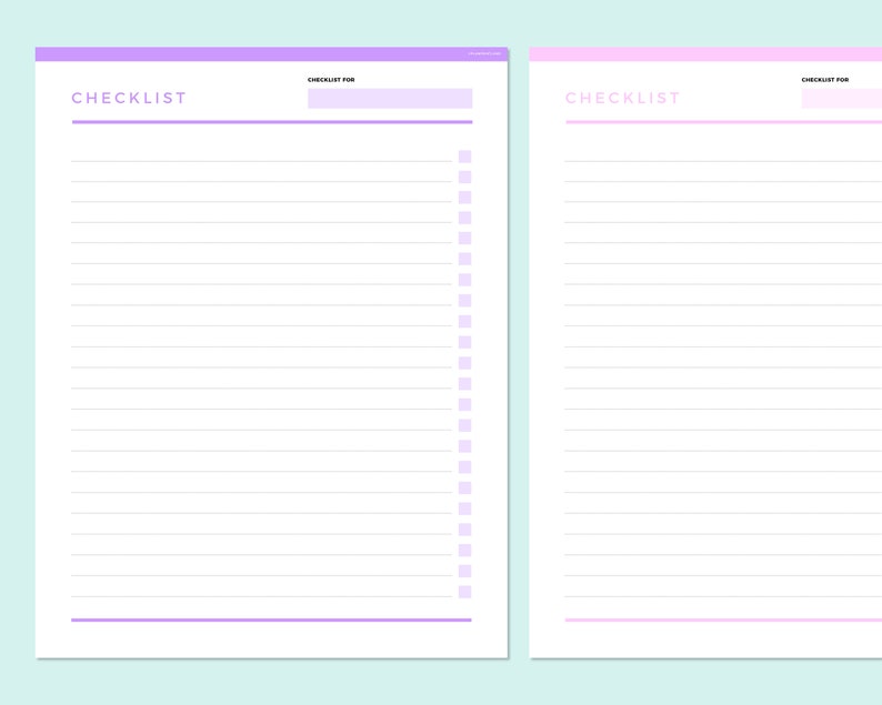 Editable Blank Checklist Printable, Fillable Checklist for Daily ...