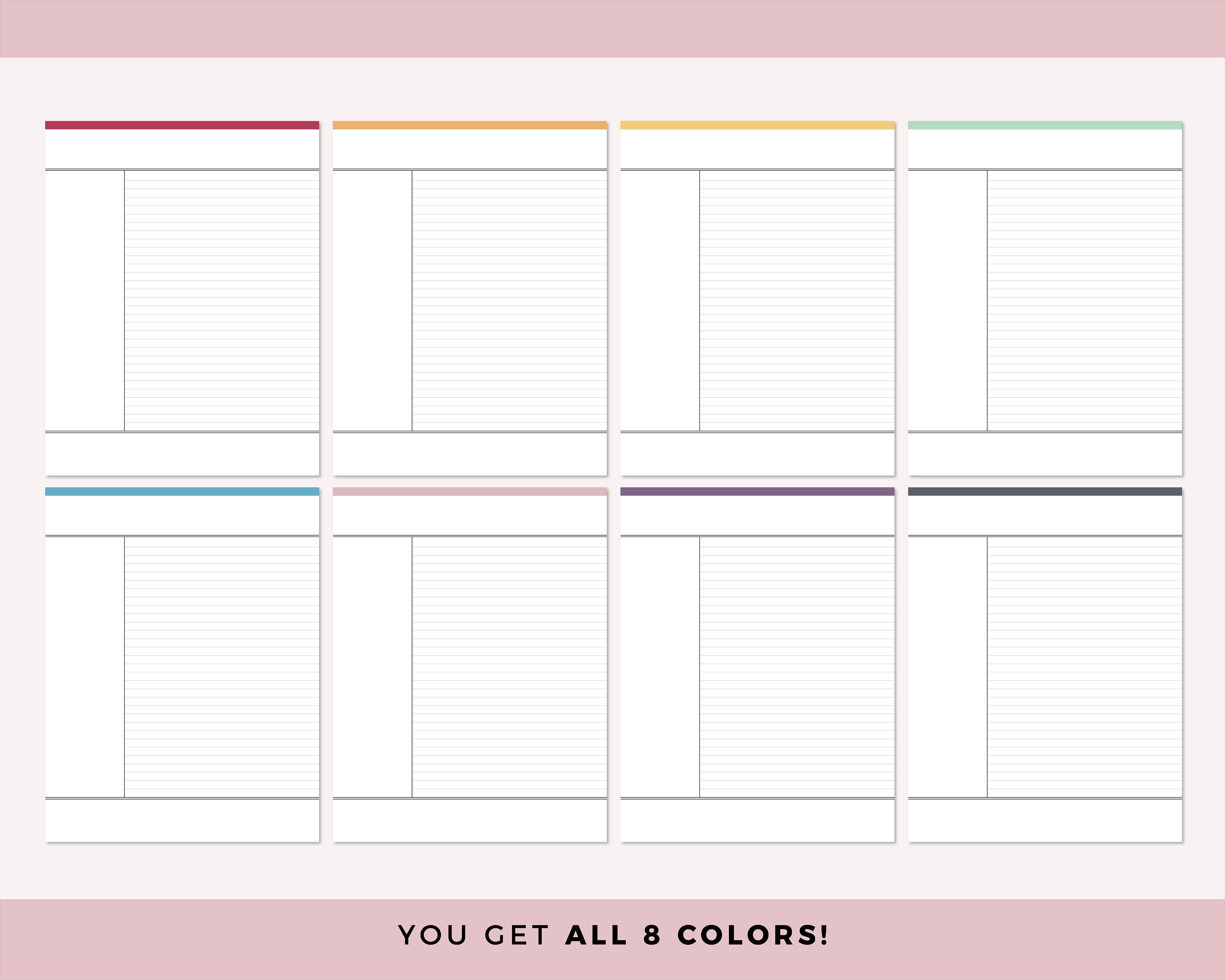 Printable Cornell Notes, Print at Home Cornell Note Taking System Lined ...