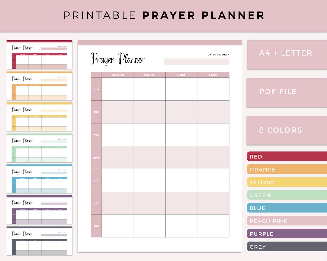 Printable Prayer Planner, Prayer Journal, Daily Devotional Planning Kit ...