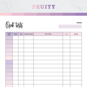 Ovulation Tracker Printable, TTC Journal, OPK Test - Etsy