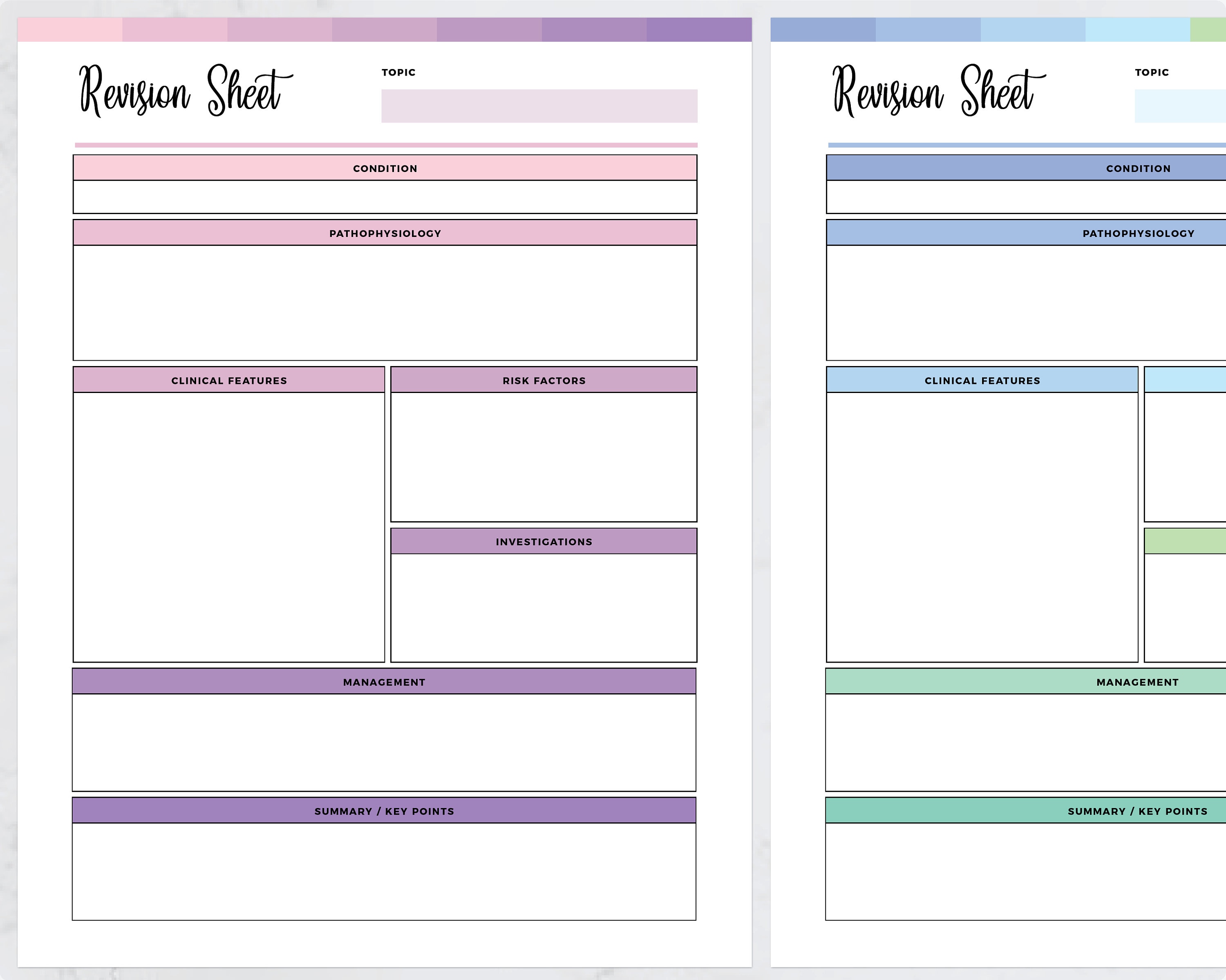 Printable Nursing Student Revision Sheet Student Nurse - Etsy UK