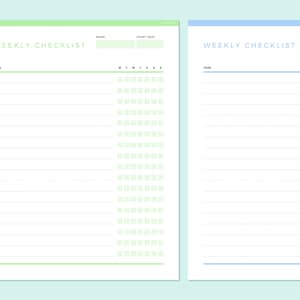 Editable Minimal Weekly Checklist, Week Planner, Weekly to Do List ...