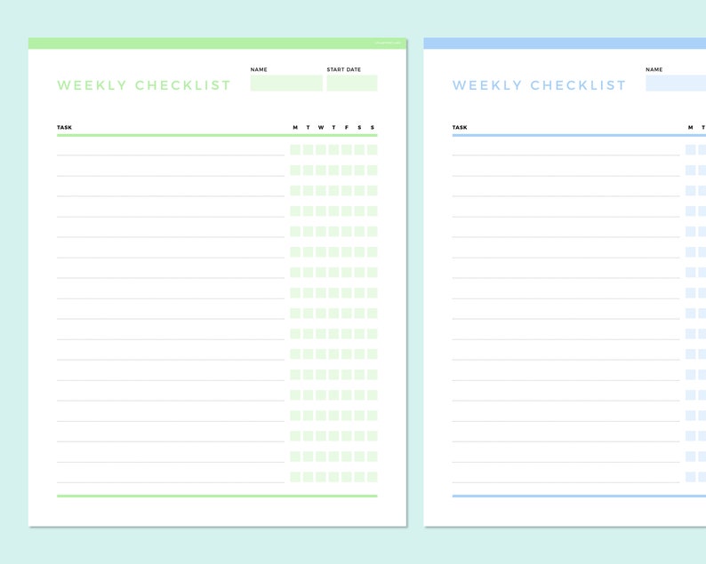 Editable Minimal Weekly Checklist Week Planner Weekly to Do - Etsy