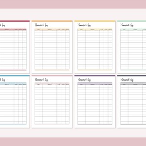 Printable Homework Log, Print at Home Homework Checklist, Homework ...