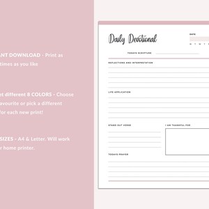 Printable Daily Devotional, Scripture Study, Bible Reading Log, Daily ...