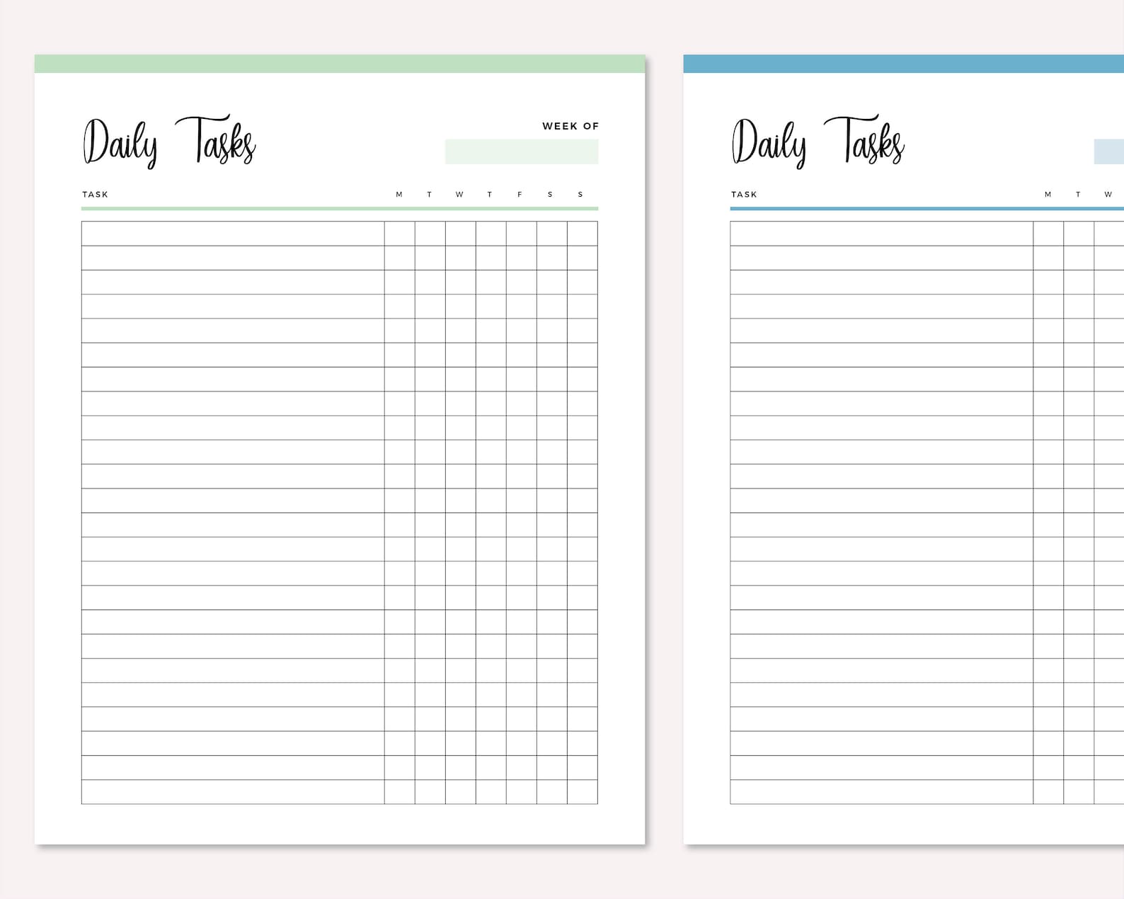 Printable Daily Checklist, Daily Task Checklist Template, Print at Home ...