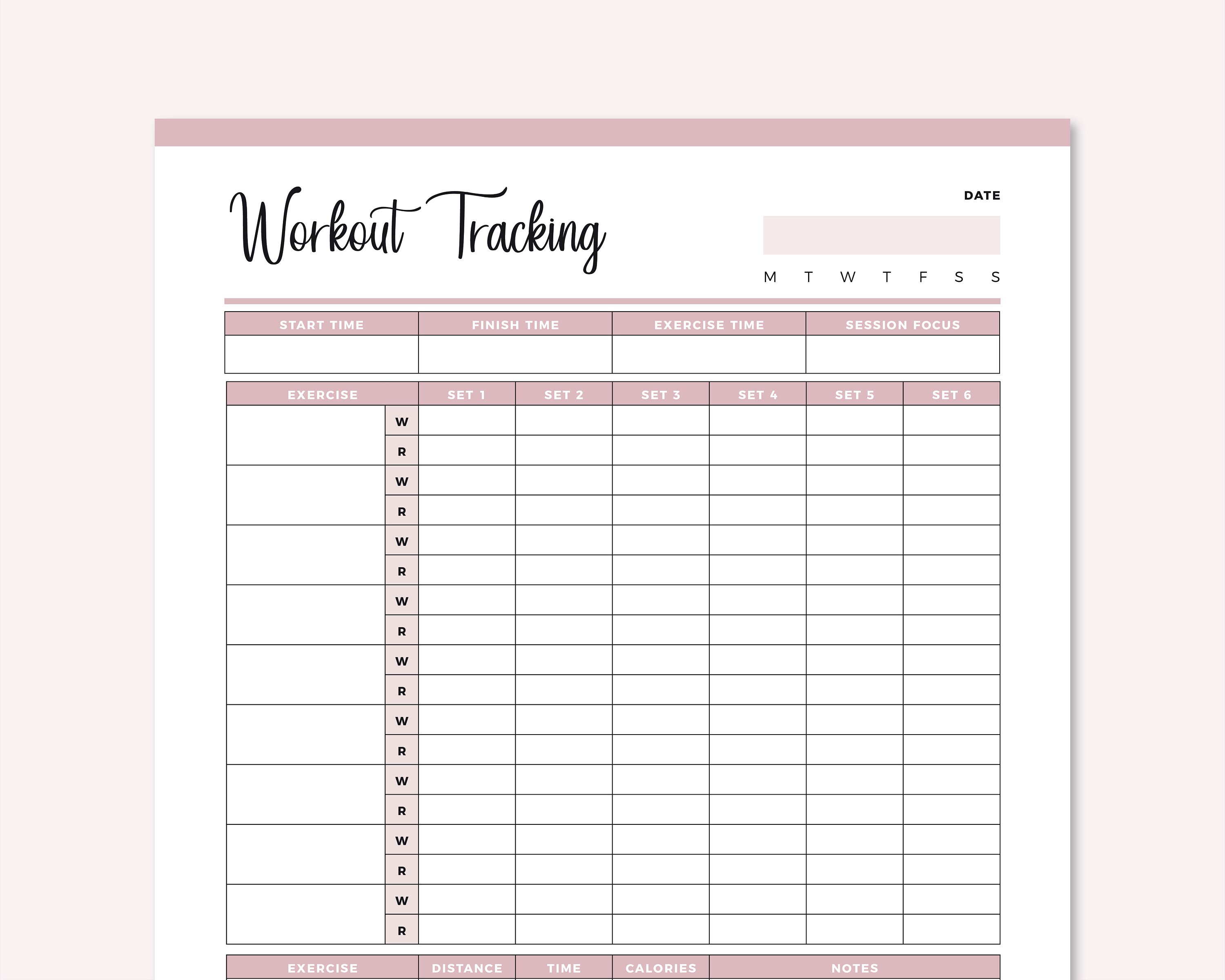 Printable Work Out Log Exercise Tracker Workout Tracking - Etsy Canada
