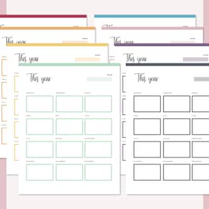 Printable Year at a Glance Planner Page, Print at Home Yearly Calendar ...