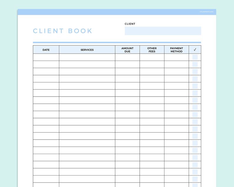 Editable Client Tracker Client Book Client Log Client - Etsy