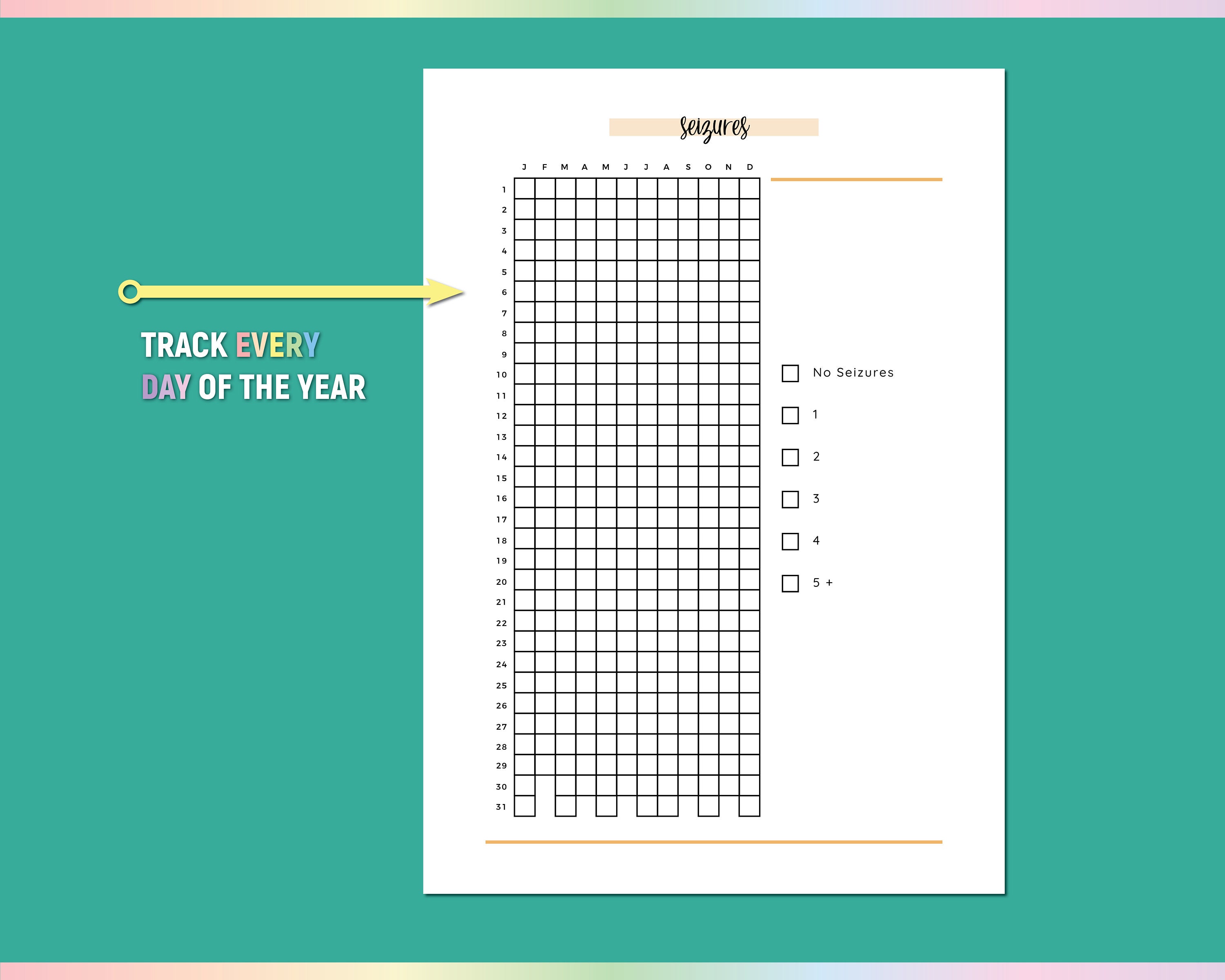 A5 Seizure Tracker, Printable Epilepsy Journal, Simple Seizure ...
