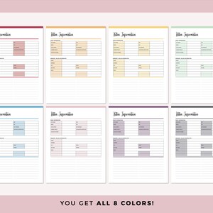 Printable Kitten Information Sheet, New Cat Important Information Page ...