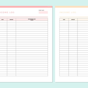 Editable Income Tracker Printable, Fillable Income Log, Side Hustle ...