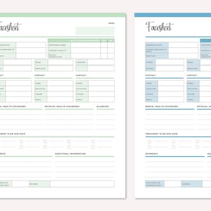 Comprehensive Therapy Client Facesheet Printable, Client Information ...