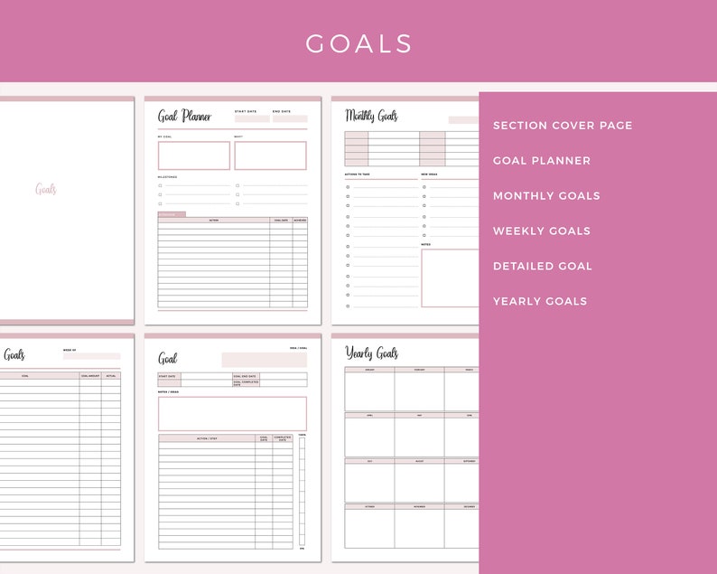 Life Planner Printable, Print at Home Goal Planner, Life Binder ...