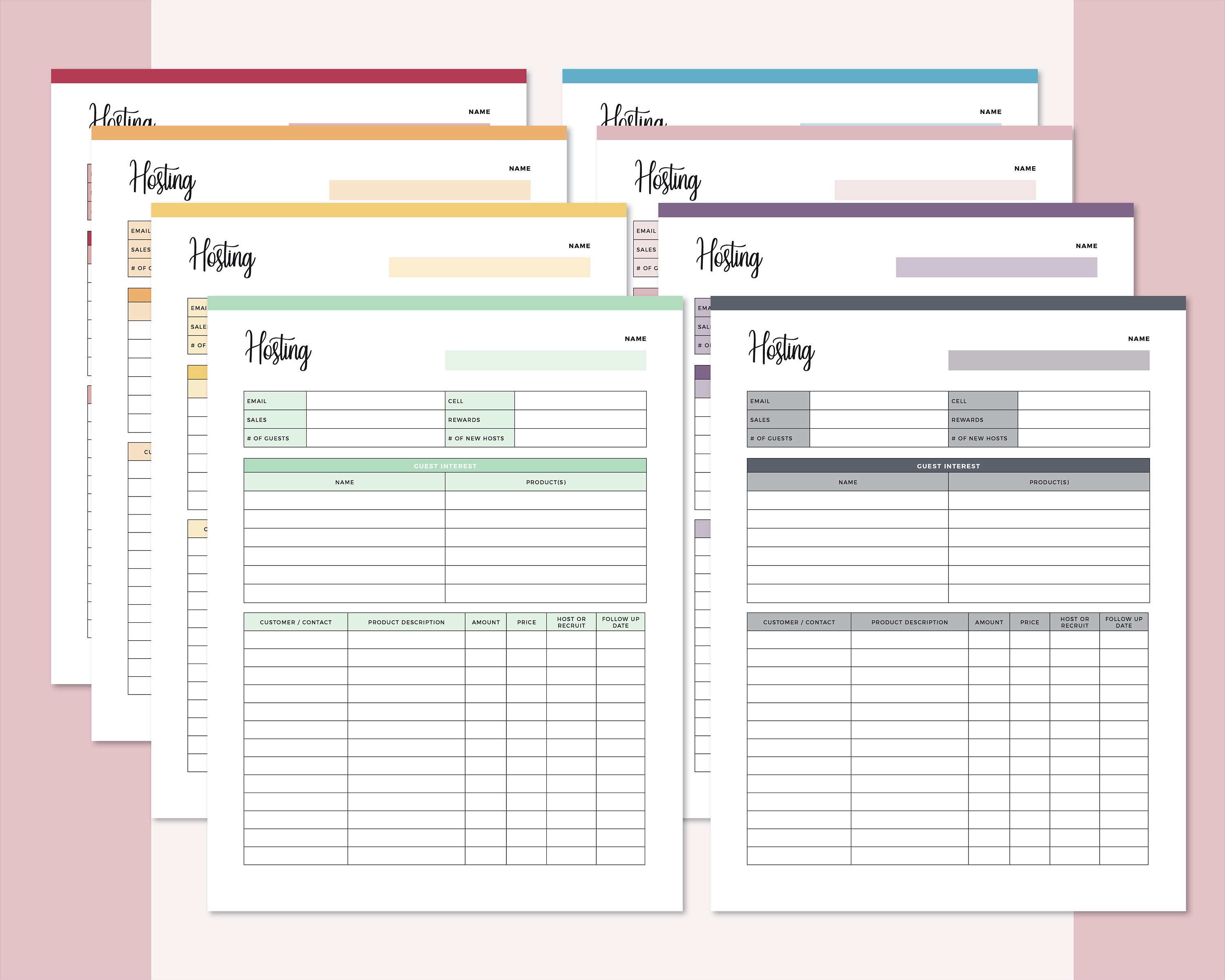 MLM Event Sales Sheet Printable Event Hosting Record Direct - Etsy