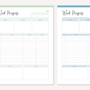 Work Planner Printable, Work Progress Template, Daily Employee Planner ...