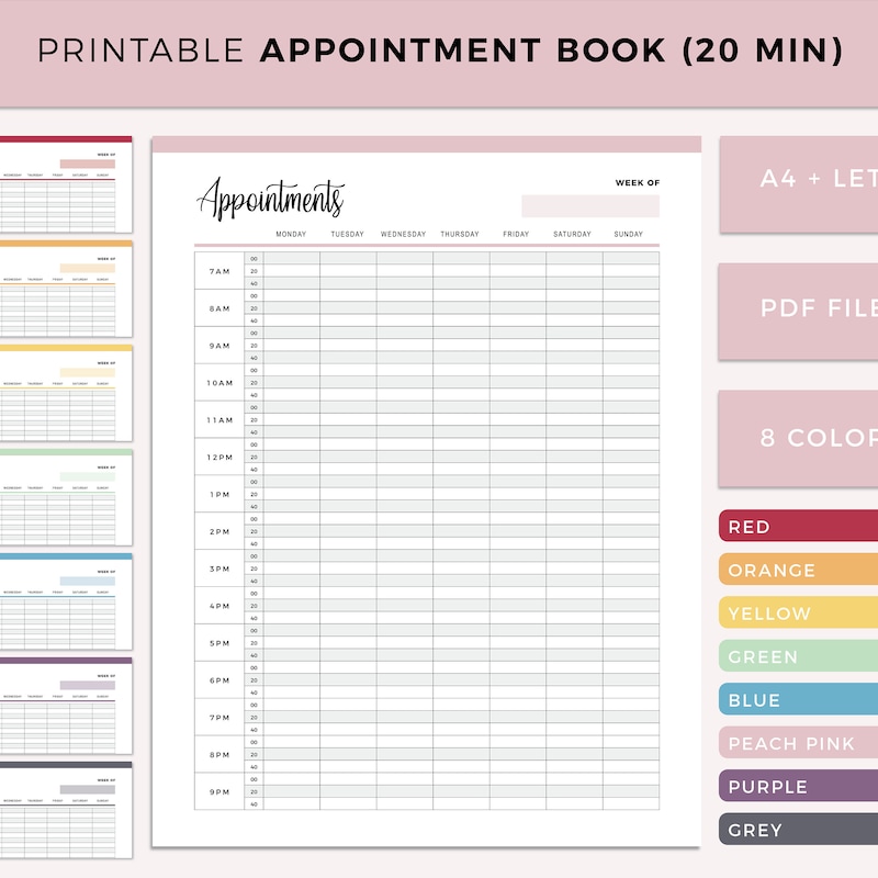 Salon Appointment Book and Calendar - Etsy