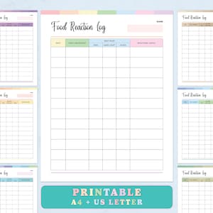 Printable Baby Food Reaction Log, Infant Food Intollerance Log, Newborn ...