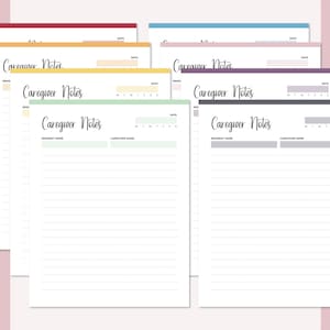 Caregiver Notes Printable, Care Giver Note Taking Skeet, Notes for ...