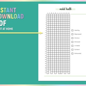 A5 Mental Health Tracker, Printable Mindfullness Journal, Simple Mental ...