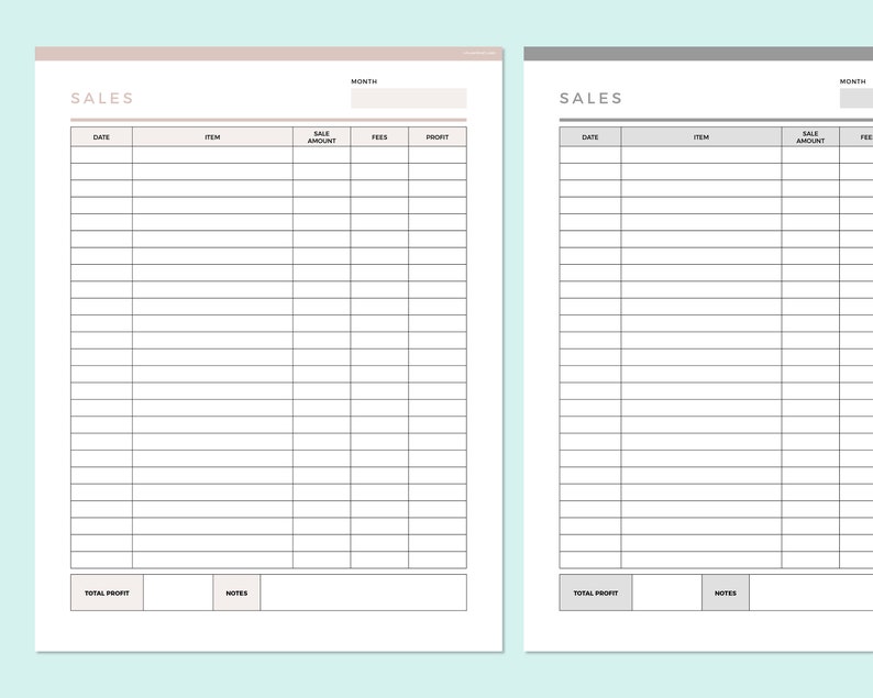 Editable Monthly Sales Tracker Printable Fillable Order - Etsy