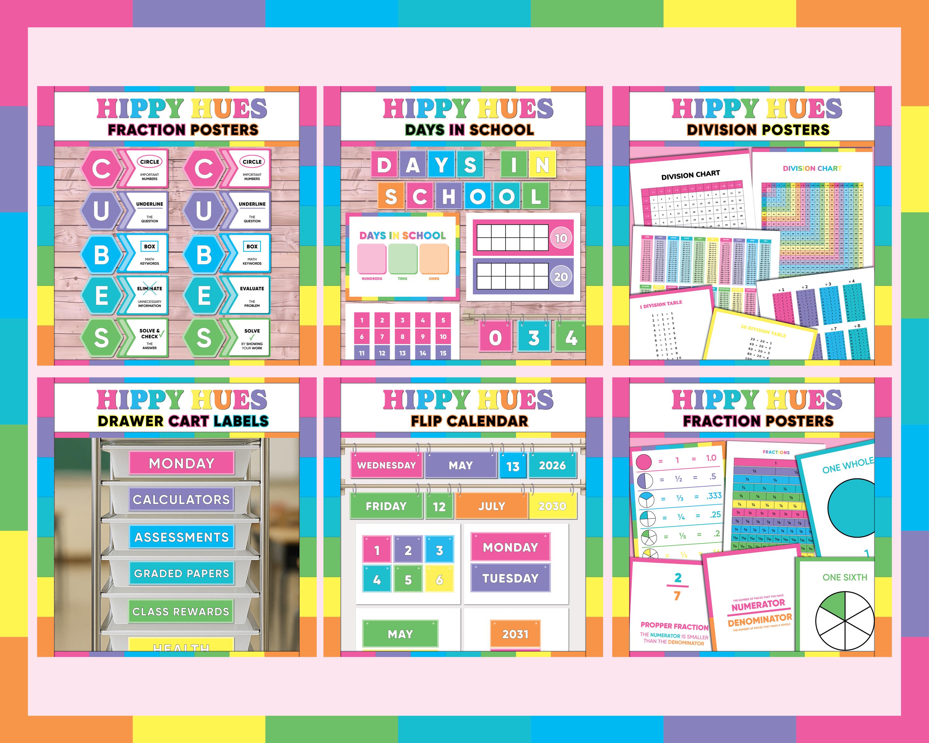Bright Rainbow Classroom Decor Bundle | Colorful Bulletin Board Pack ...